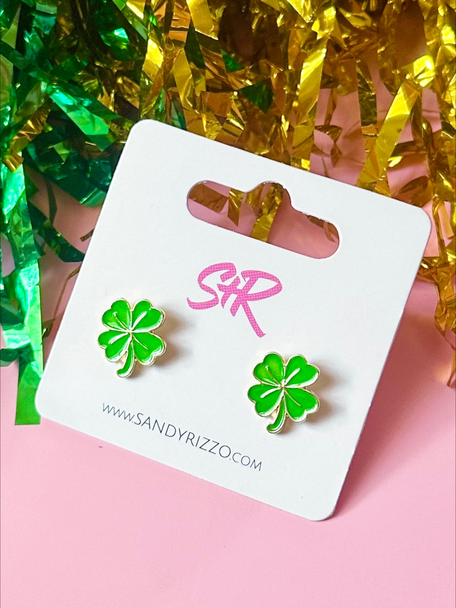 Enamel Clover Stud – Sandy + Rizzo