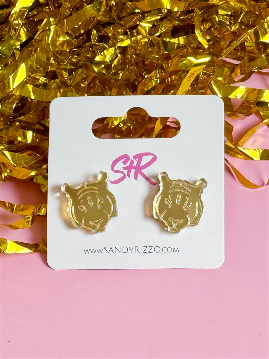 Small Golden Tiger Stud – Sandy + Rizzo