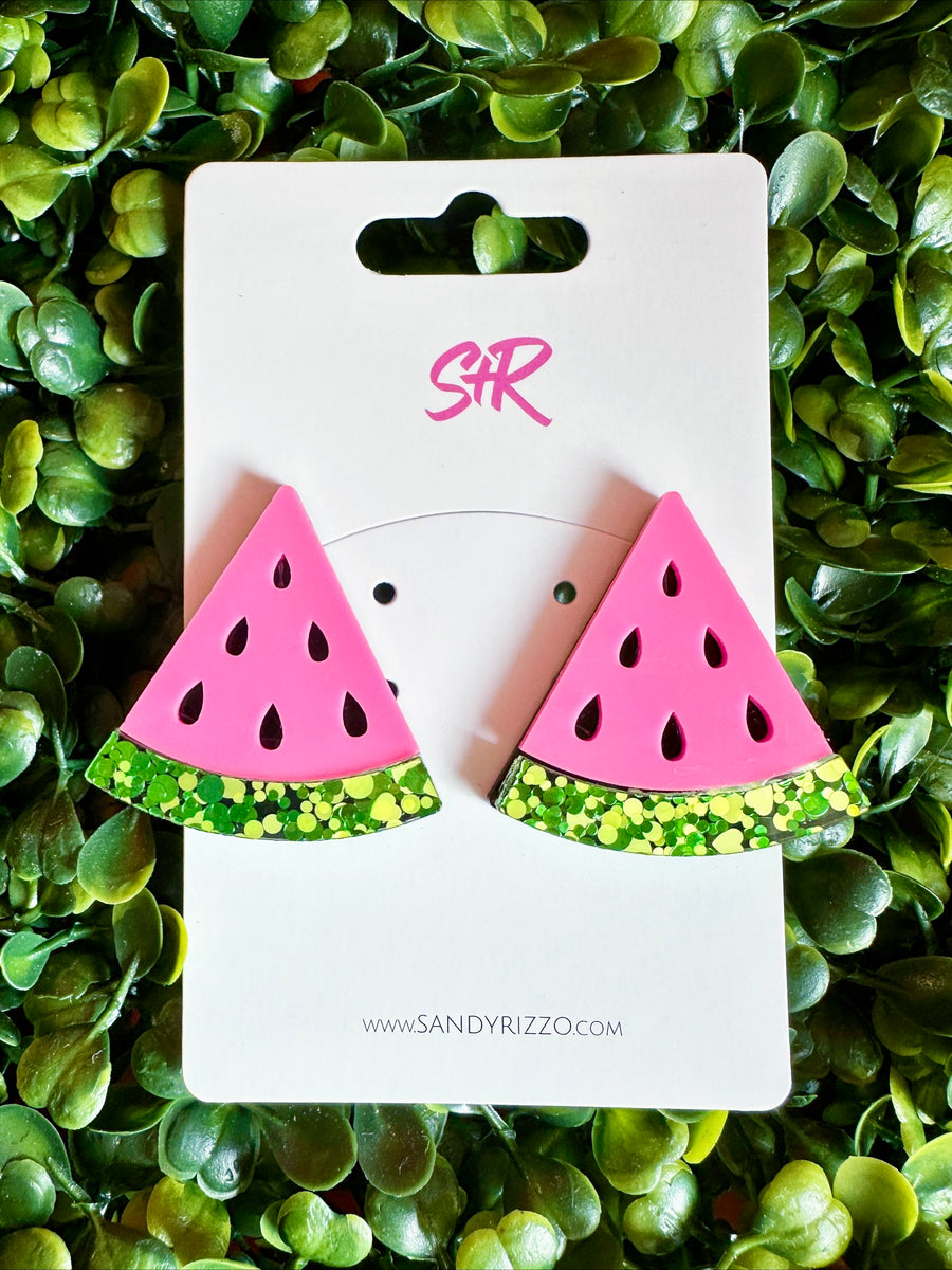 Watermelon Statement Stud – Sandy + Rizzo