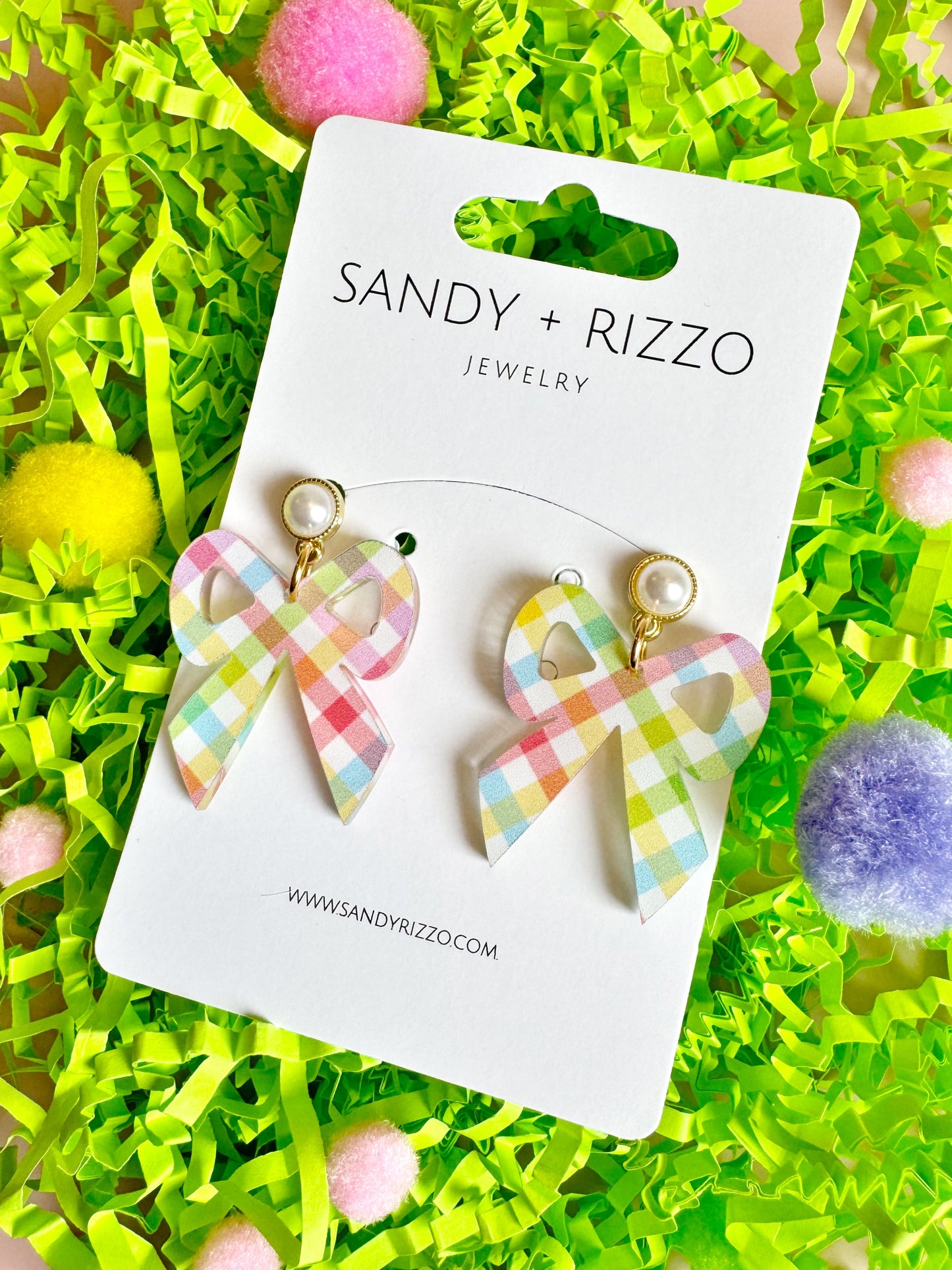Rainbow Gingham Bow – Sandy + Rizzo